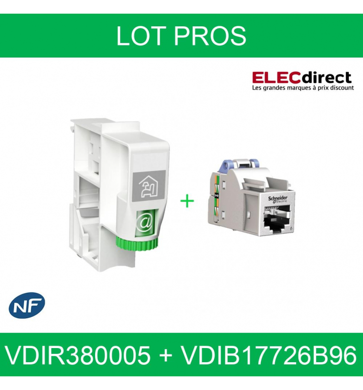 Schneider - LexCom Home Accessoire 1 Fix RJ45 vide pour connecteur RJ45 ...