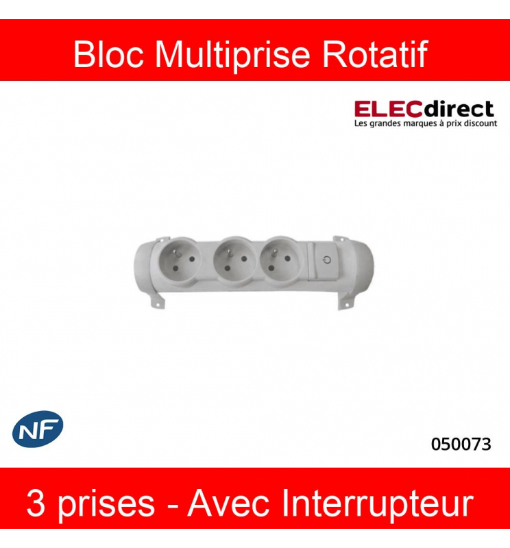 Legrand - Bloc multiprise fixable 6 prises de courant 2P+T longueur ...
