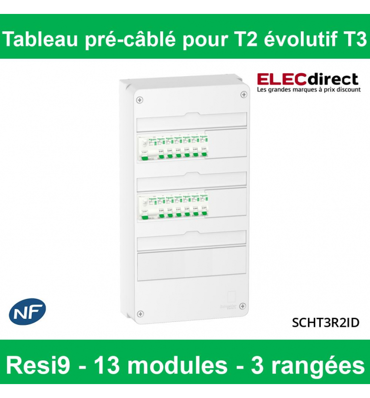 Schneider - Tableau électrique pré-équipé et pré-câblé pour T1/T2 ...