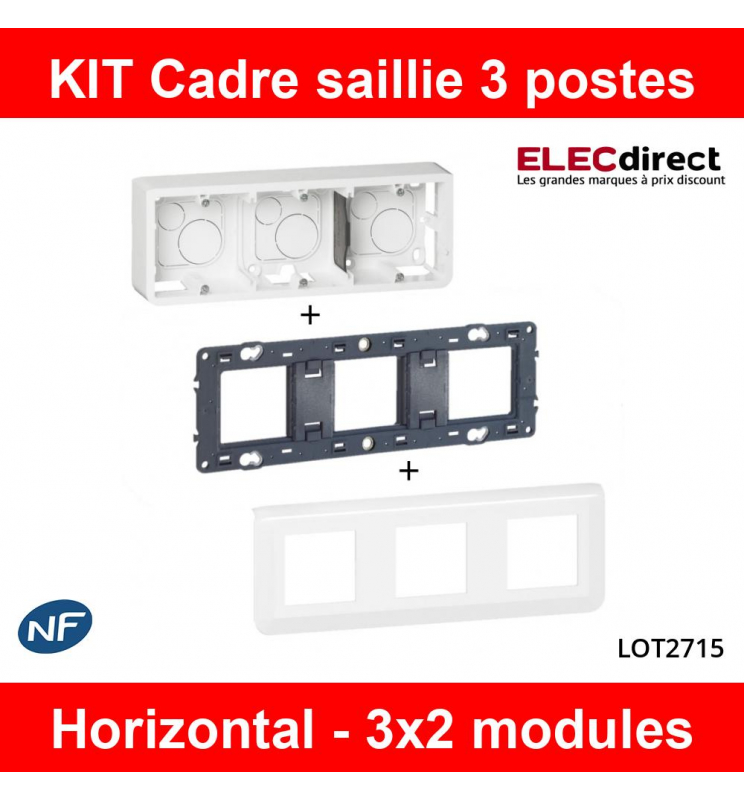 Legrand - Support triple 3 postes - Mosaic/Céliane - Fixation VIS ...