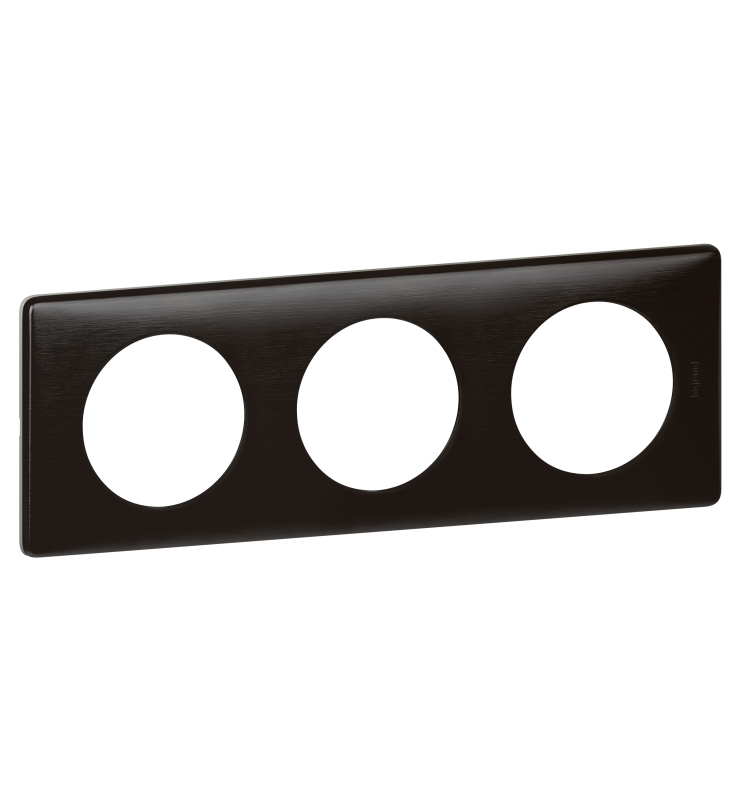 Legrand - Plaque Céliane Métal 3 postes - finition Carbone - Réf ...