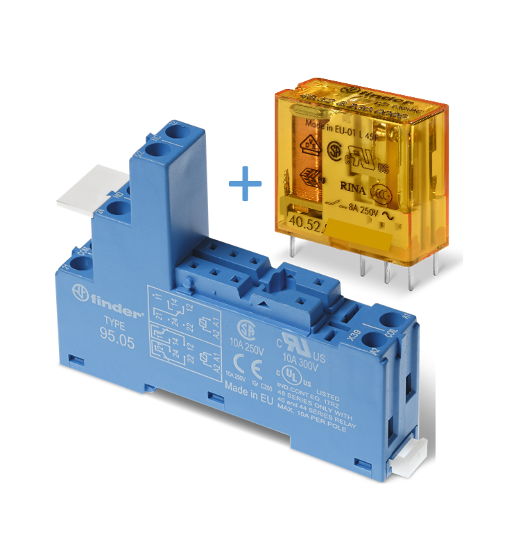 Finder - LOT - Relais Industriel 2RT - 24VAC + Embase Relais - Réf ...