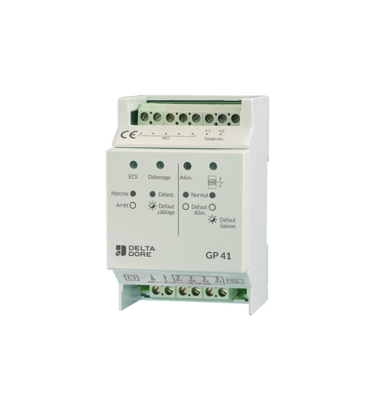 Delta Dore - Délesteur GP41 - 3 sorties fil pilote + 1 sortie ECS - Réf ...