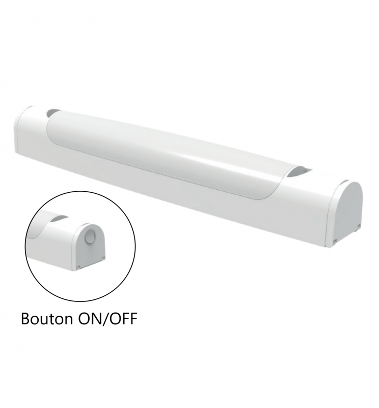 Miidex - Réglette LED salle de bains Elipso - 8W - IP44 - 4000K - Réf ...