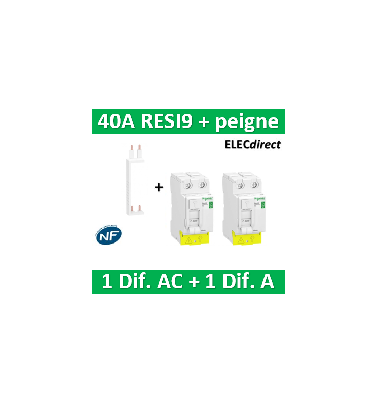 Schneider - Resi9 XP (Vis) Peigne vertical 2 rangées entraxe 125mm ...