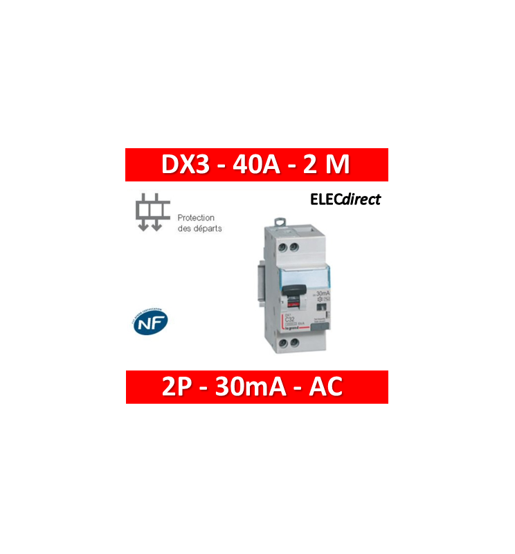 LEGRAND - Disjoncteur différentiel DX3 4P - 20A - 30ma - AC - 411198 - ELECdirect Vente Matériel ...