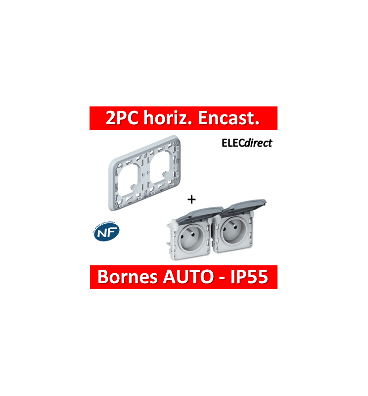 Legrand Plexo - Double PC 2P+T 16A 230V encast. - horizontal - IP55 ...