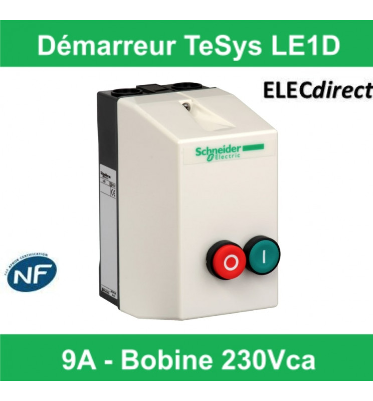 Schneider - TeSys LE1D - démarreur en coffret - 9A - bobine 230Vca ...